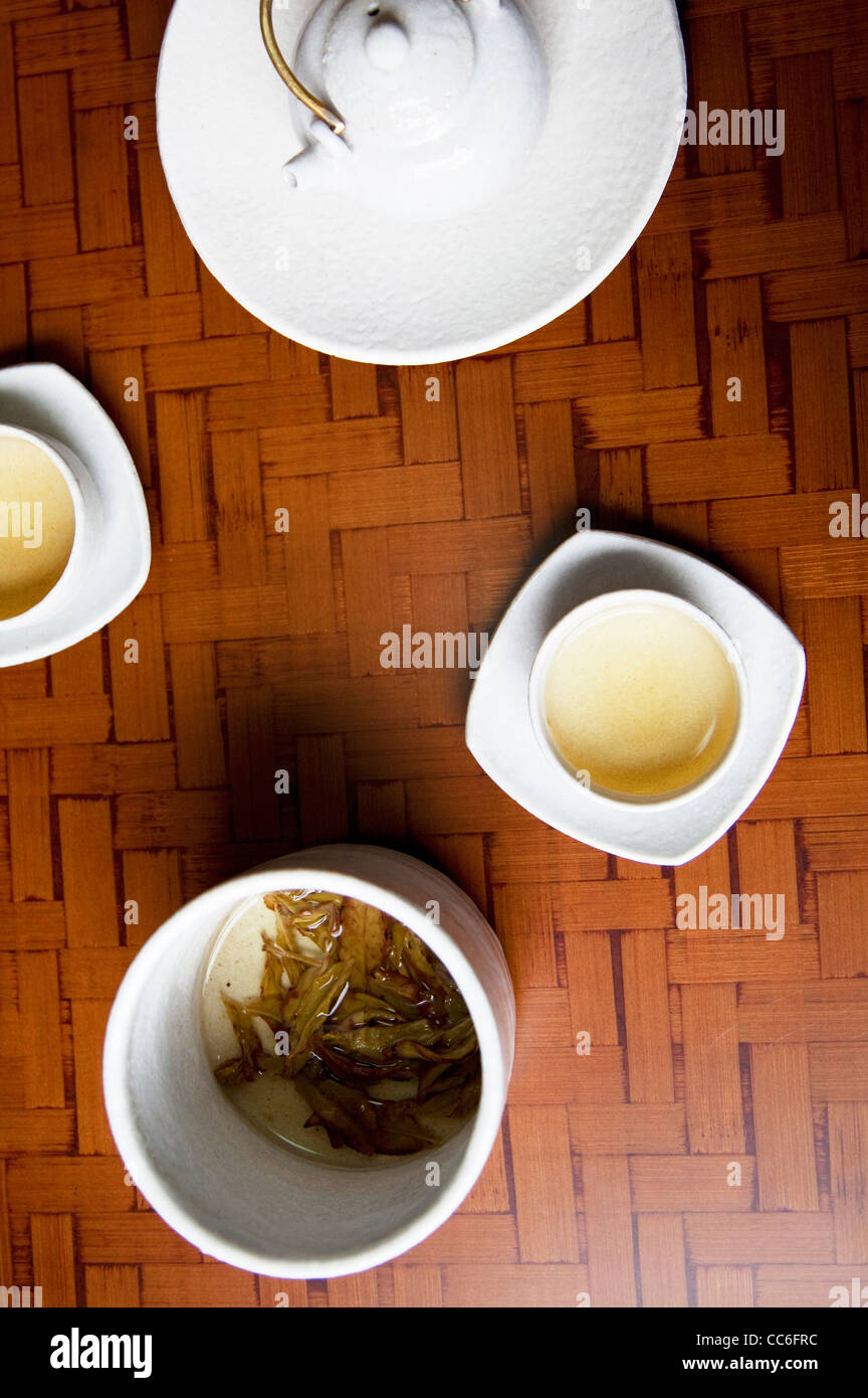 Aerial view of tea set, China Stock Photo - Alamy