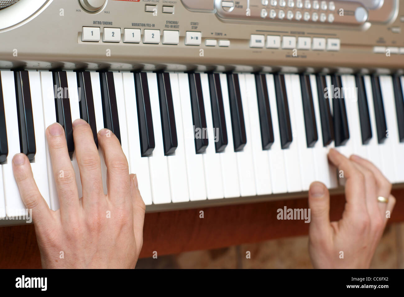 hands pianist playing music on the piano, hands and piano player, keyboard Stock Photo - Alamy