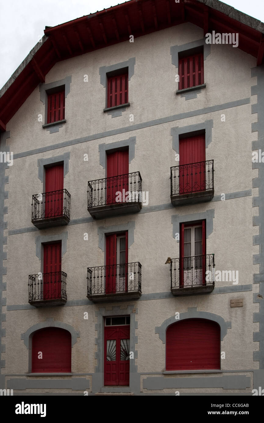 House along Main street Aurtiz-Burguete, Western Pyrenees, Spain Stock ...