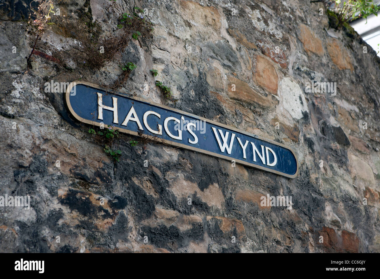 Hagg's wynd - unusual street name in the Fife town of Culross Stock ...