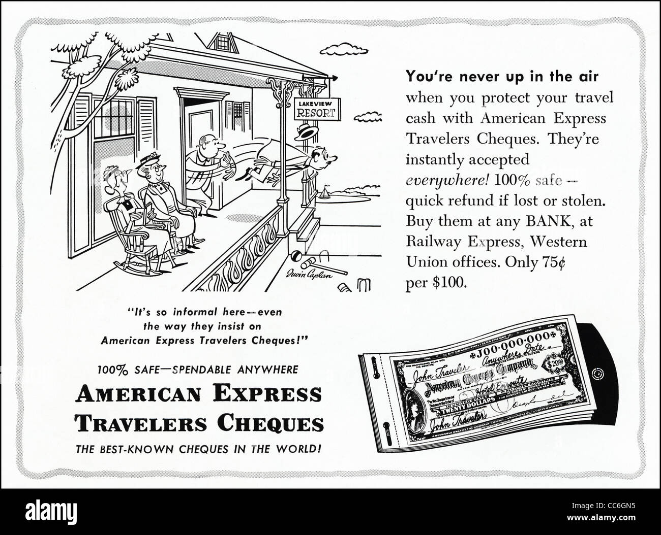 American magazine advertisement circa 1954 for AMERICAN EXPRESS ...