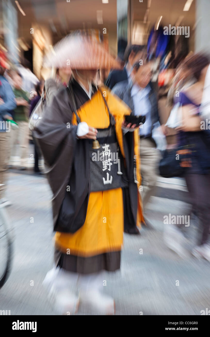 Japan, Tokyo, Ginza, Monk Collecting Alms Stock Photo - Alamy
