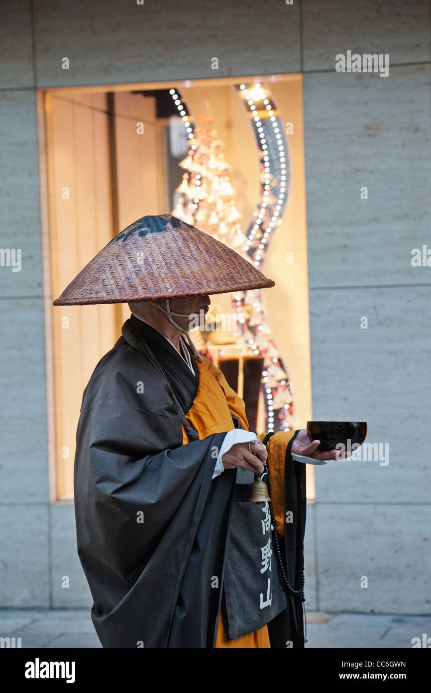 Japan, Tokyo, Ginza, Monk Collecting Alms Stock Photo - Alamy