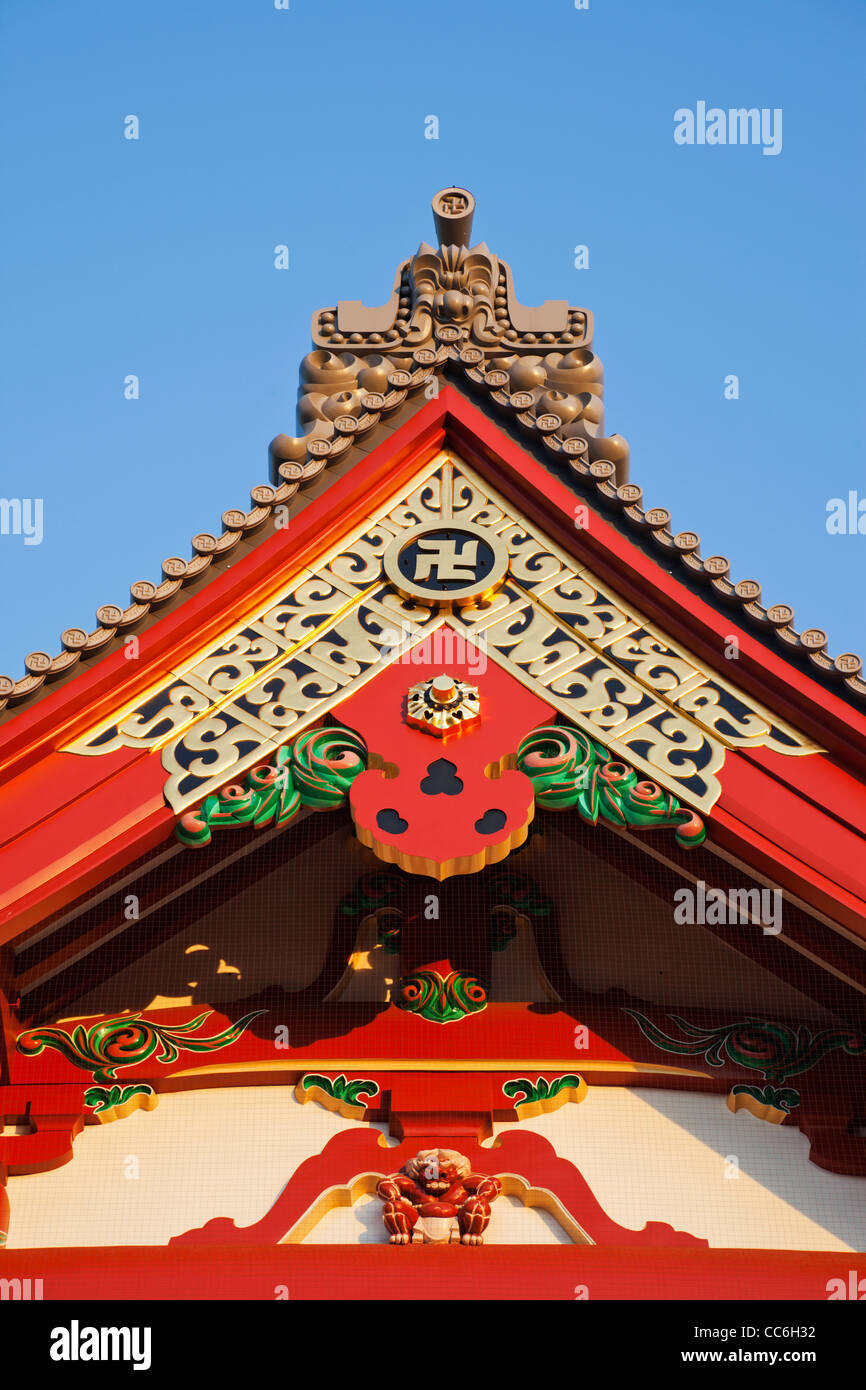 Japan, Tokyo, Asakusa, Asakusa Kannon Temple, Roof Detail showing ...