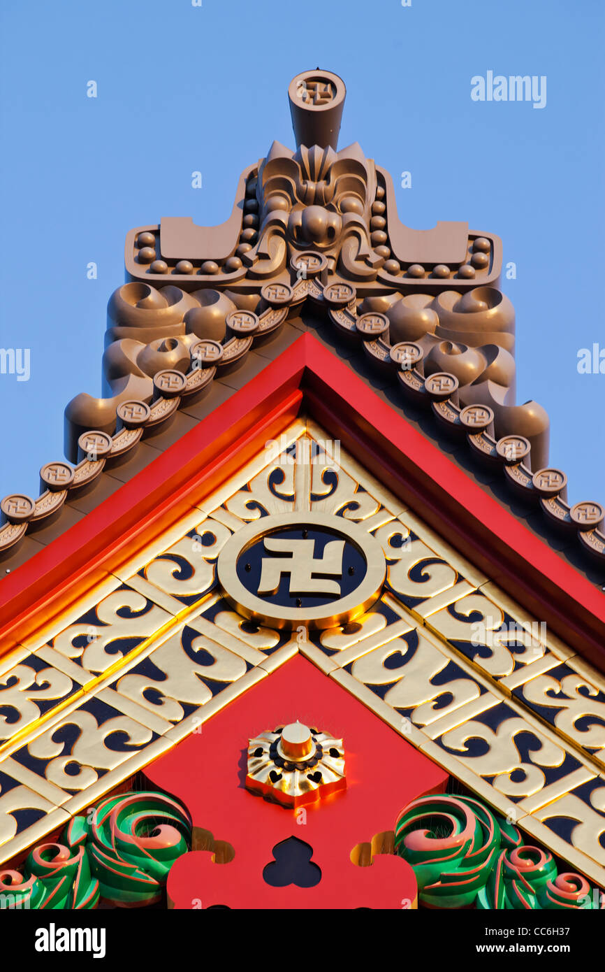 Japan, Tokyo, Asakusa, Asakusa Kannon Temple, Roof Detail showing ...