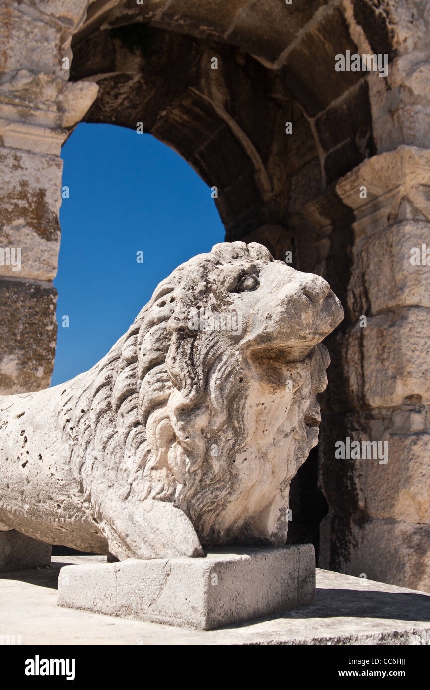 the Lion in old amphitheater in Pula - Croatia Stock Photo - Alamy