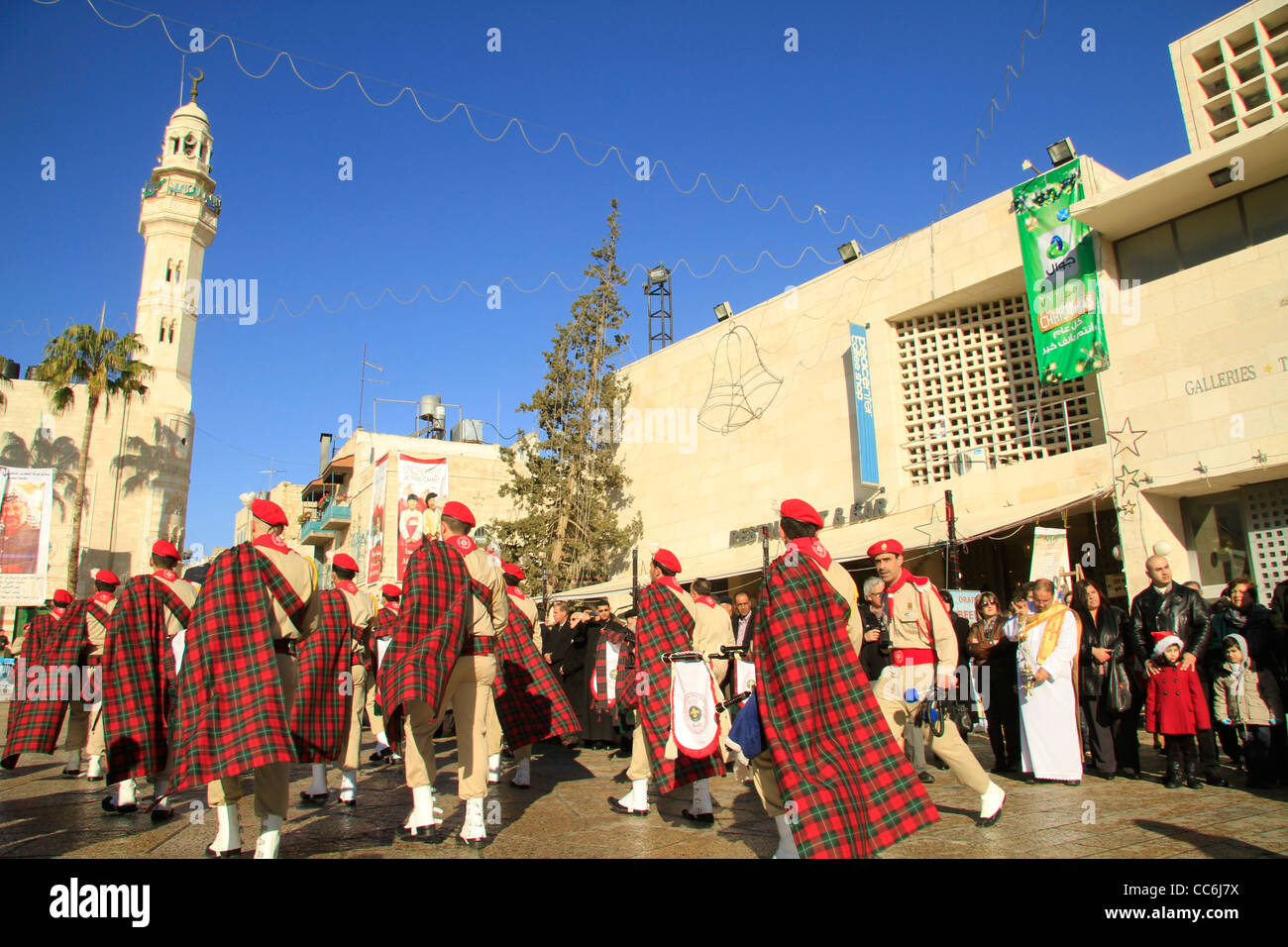 Bethlehem, Christmas celebration in Manger Square Stock Photo - Alamy