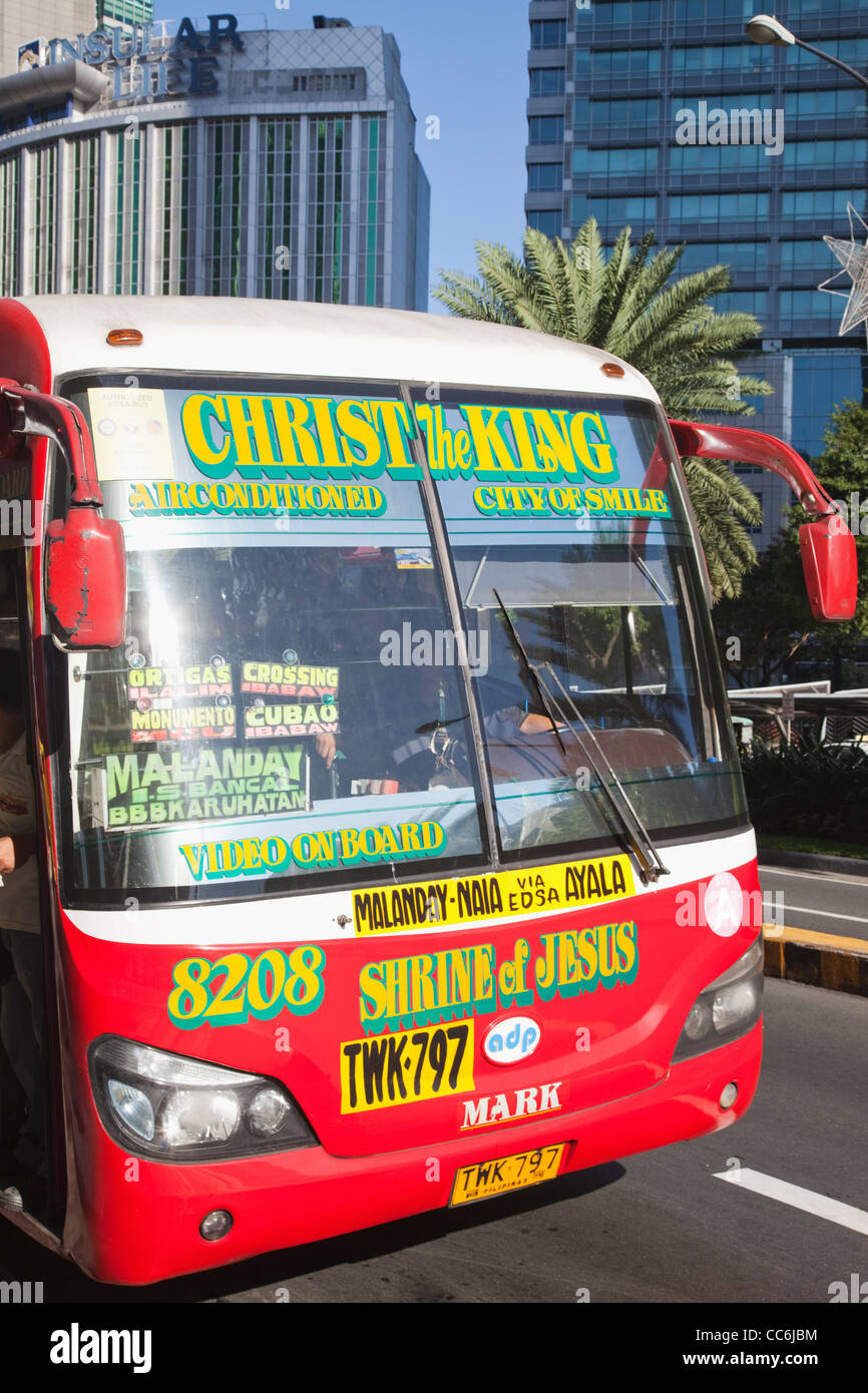 Philippines, Manila, Makati, Ayala Avenue, Typical Bus Stock Photo - Alamy