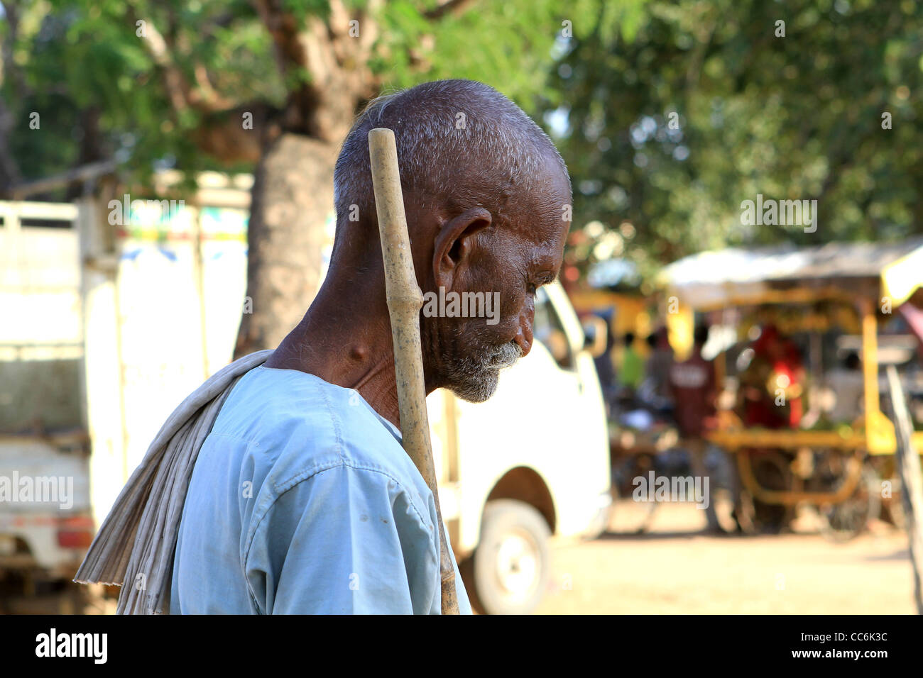 Old indian man walking stick hi-res stock photography and images - Alamy