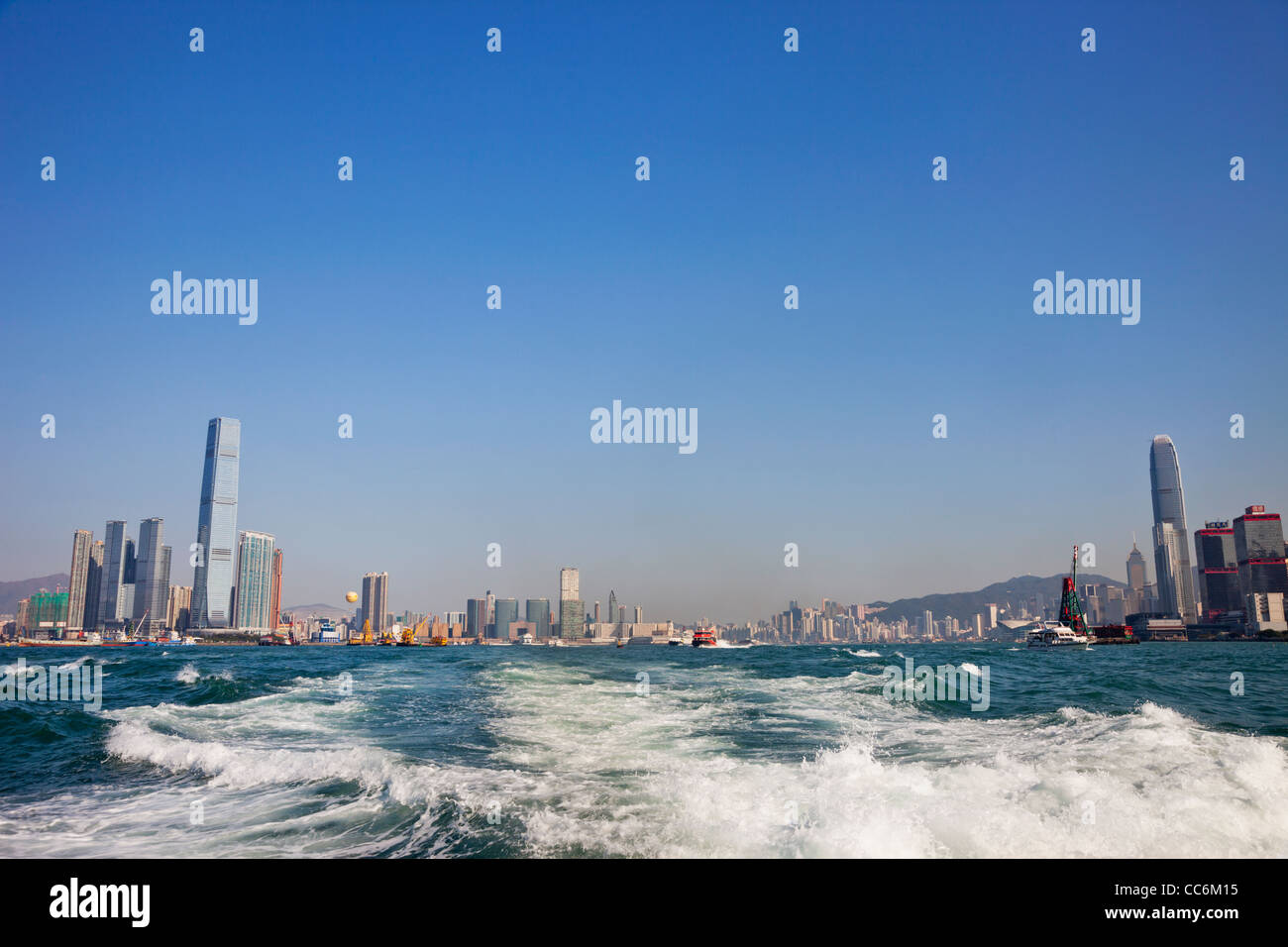 China, Hong Kong, Skyline View from Victoria Harbour Stock Photo - Alamy