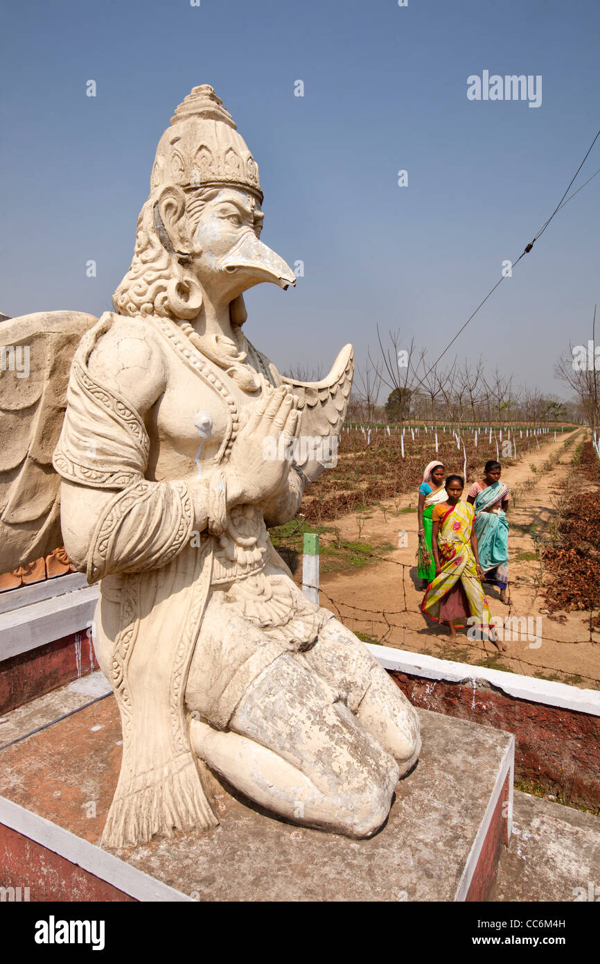 India, Assam, Tezpur, Garuda mythological bird creature guarding ...
