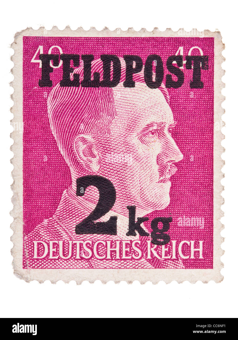 Postage stamp: German Empire, Field Post, Adolf Hitler, 2kg, 1944, mint ...