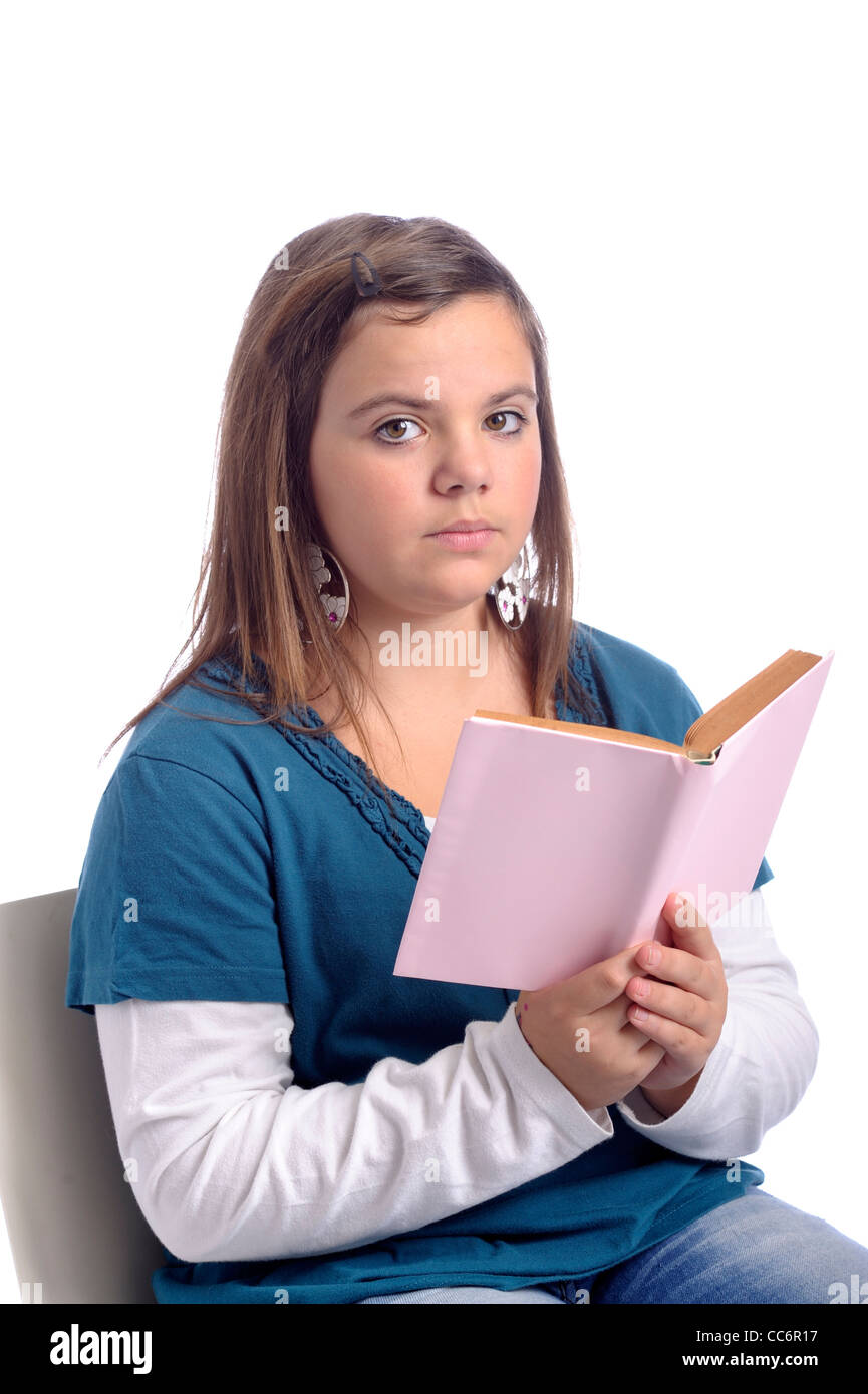 gil reading a book. isolated on white background Stock Photo - Alamy