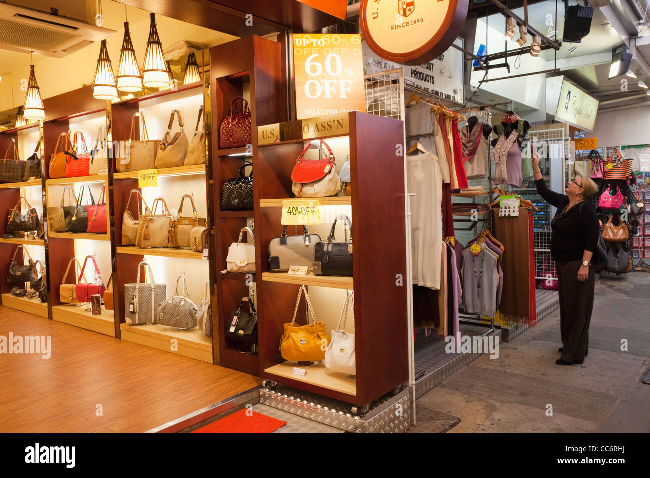 China, Hong Kong, Stanley Market, Shop Display Stock Photo - Alamy