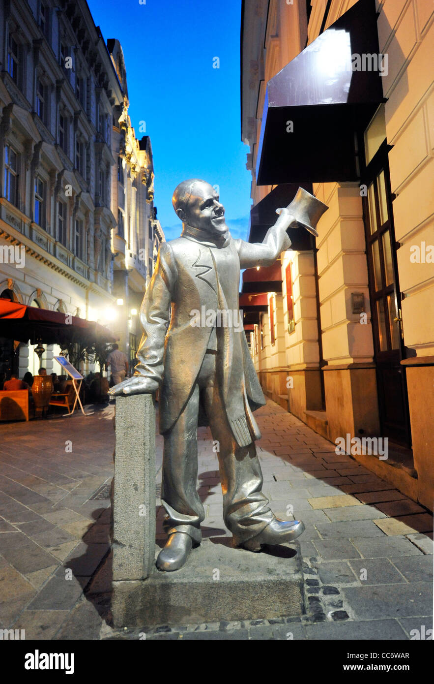 Old Town Bratislava, the capital city of Slovakia. The statue of ...