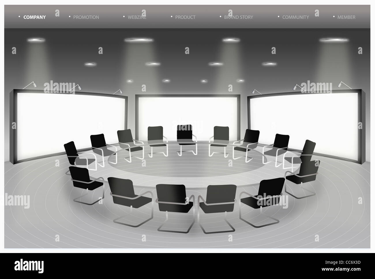 conference room with monitors behind Stock Photo - Alamy