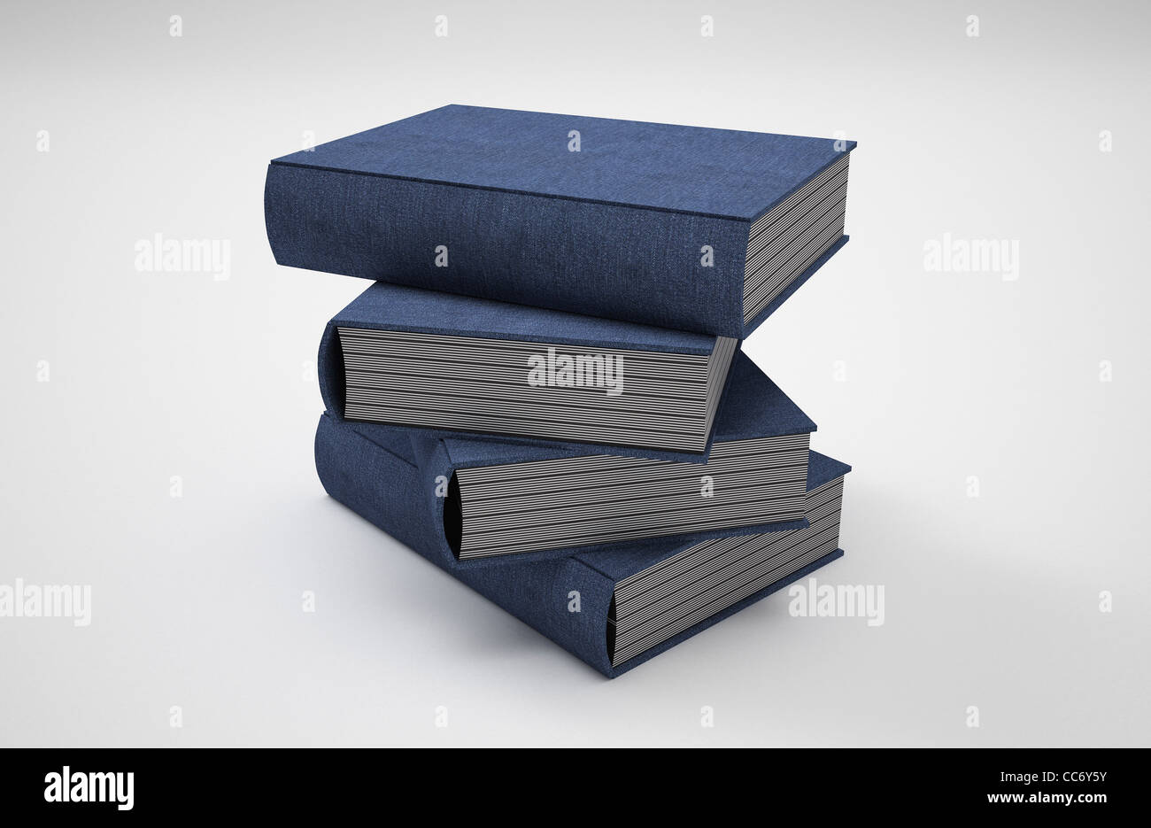 The piled blue books with gray background Stock Photo - Alamy