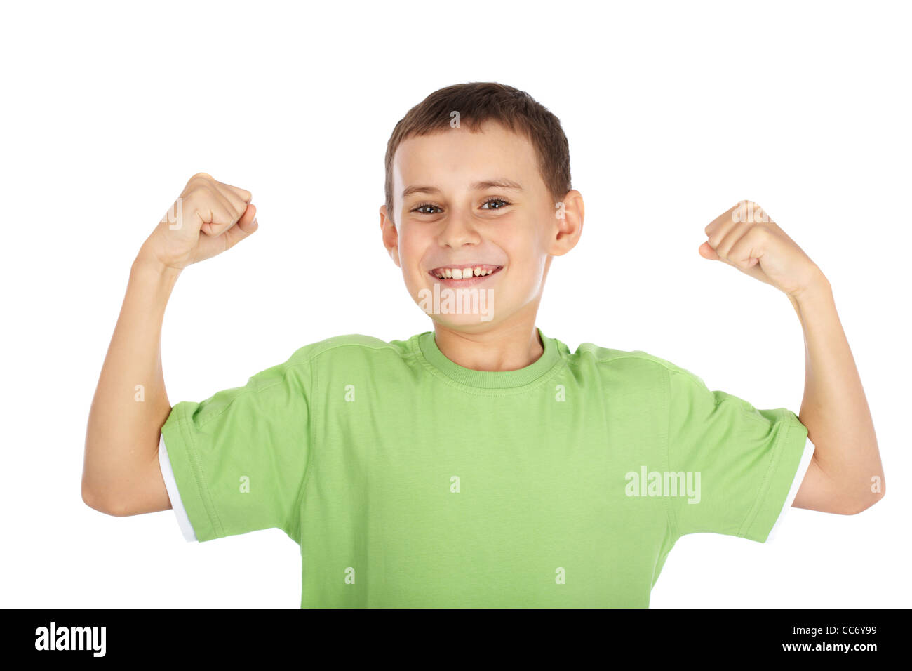 Portrait of a strong child showing off Stock Photo - Alamy