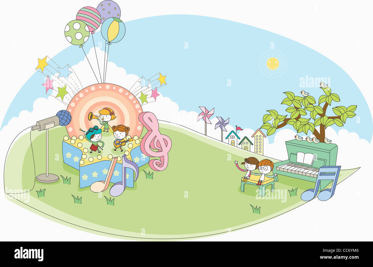 singing contest and audience with note Stock Photo - Alamy