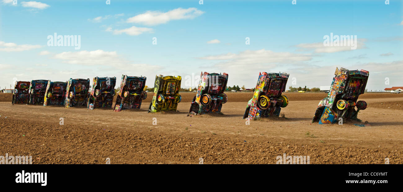 The Cadillac Ranch just off the old Route 66 in Amarillo Texas Stock ...