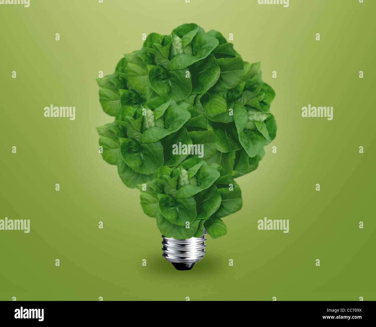 ecology concept, Green light bulb as a tree Stock Photo - Alamy