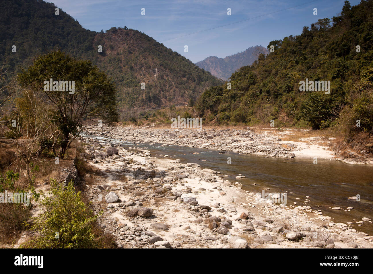 India, Arunachal Pradesh, Tenga, Kameng River flowing through Himalayan ...
