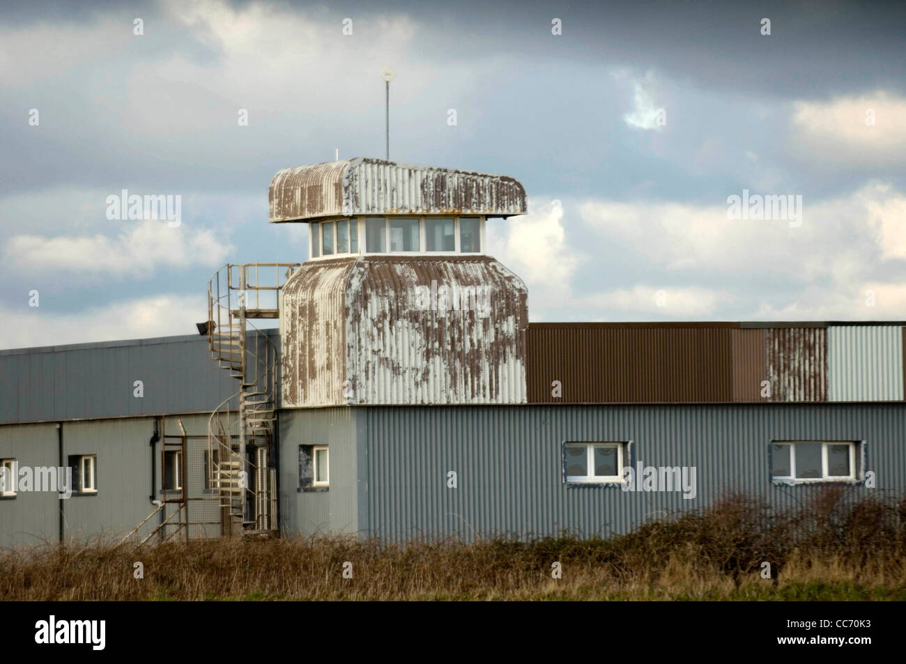 The old run down watch tower of the former American military base at ...