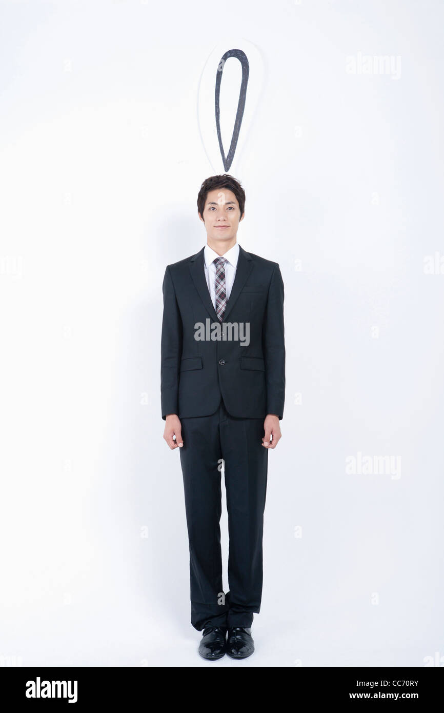 A standing man with exclamation mark Stock Photo - Alamy