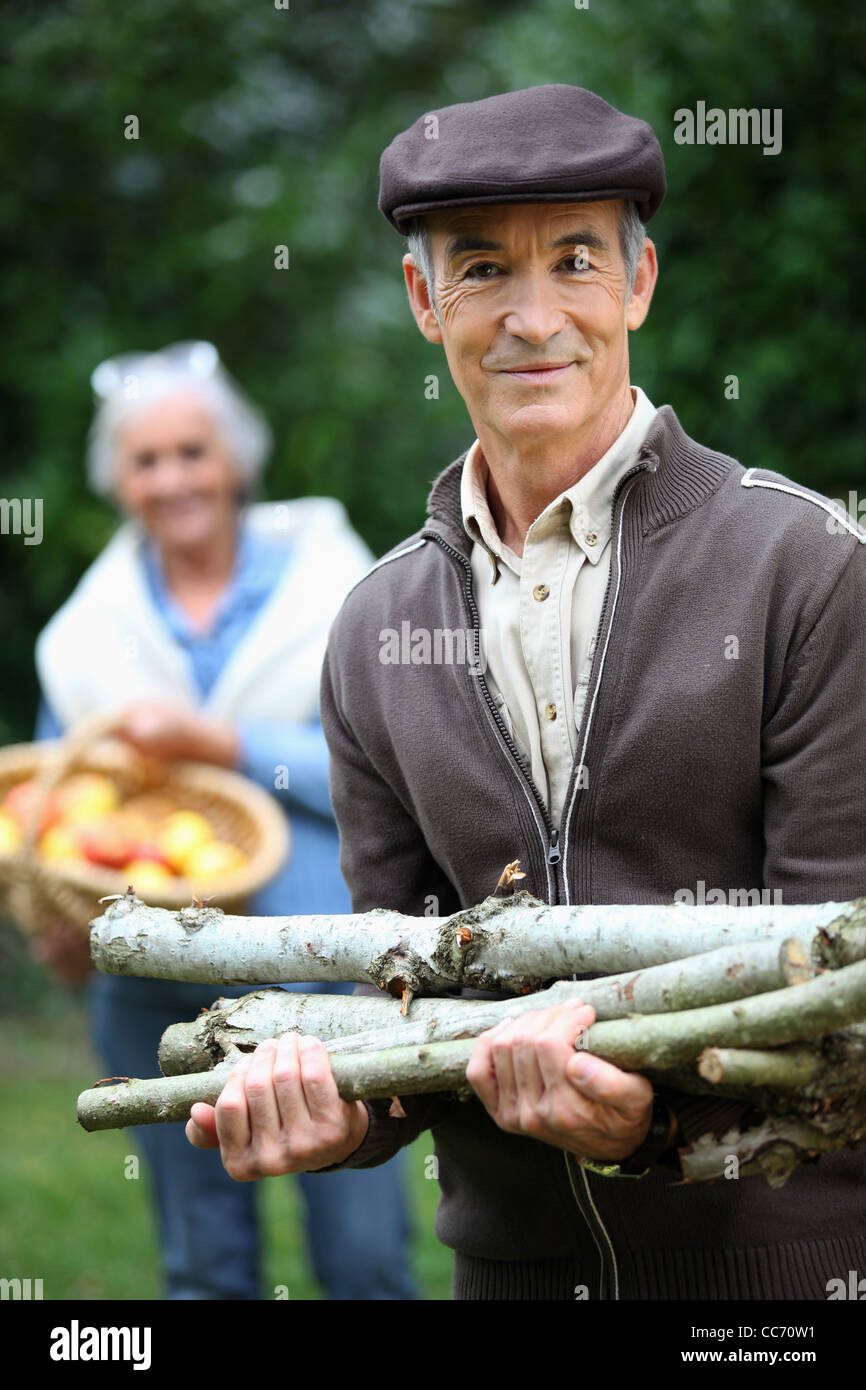 Collecting wood for the fire Stock Photo - Alamy