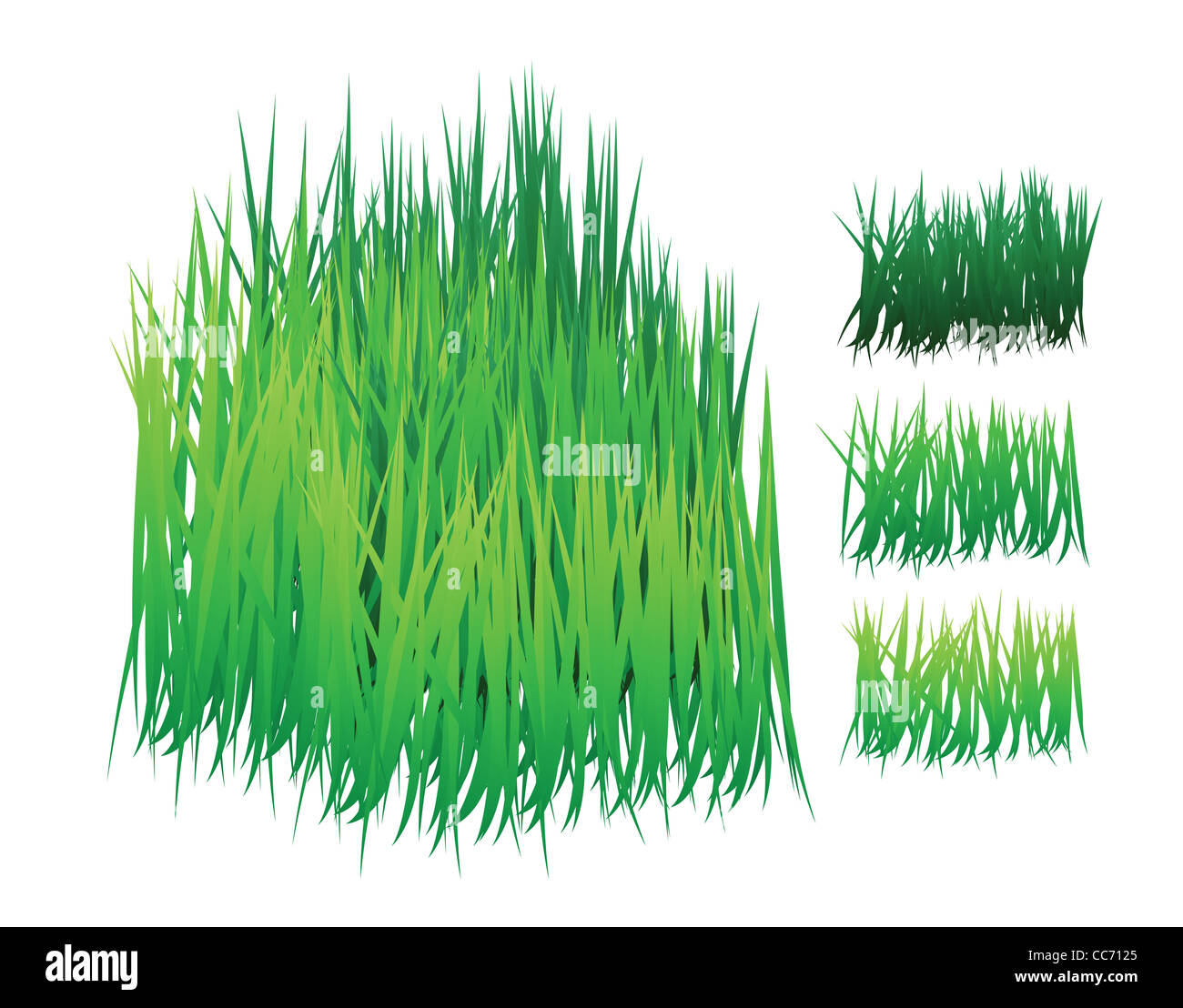 grass vector with different shades, can be re-arranged easily for 3 ...