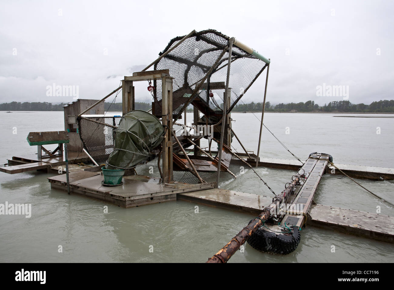 Fish trap. Chilkat river. Near Haines. Alaska. USA Stock Photo - Alamy