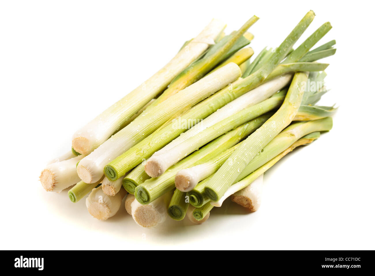Fresh raw leek slice Cut Out Stock Images & Pictures - Alamy