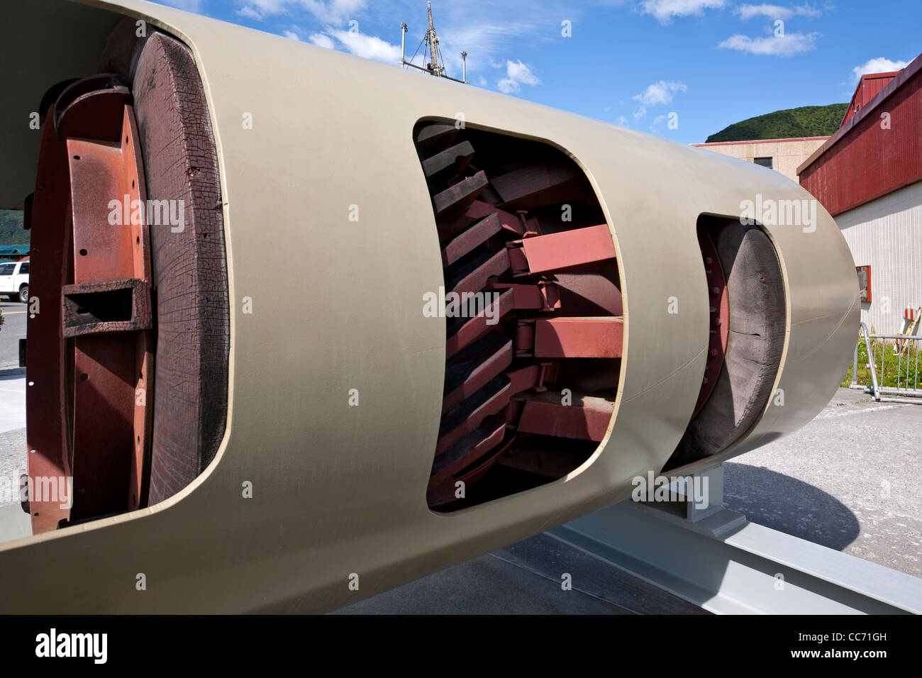 "Scraper pig". Device used to remove wax deposits from the inside of ...
