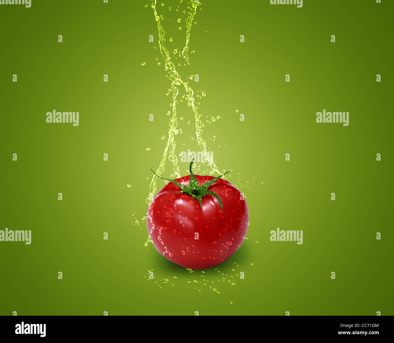 Fresh red tomato falling water hi-res stock photography and images - Alamy