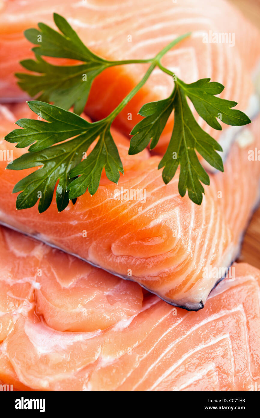 Macro of fresh red salmon fillet Stock Photo - Alamy