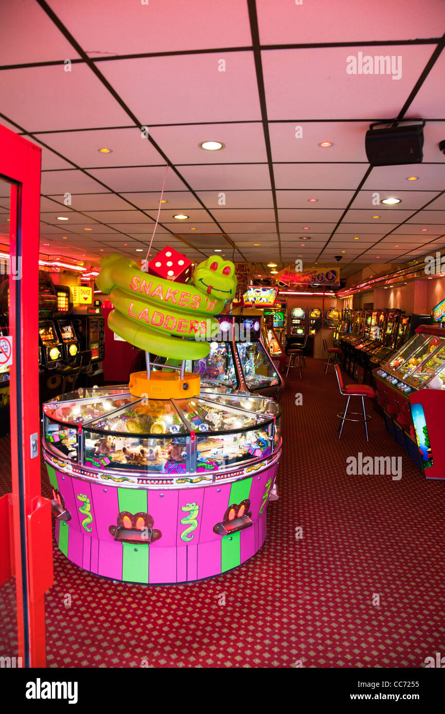 East coast, Mablethorpe, Lincolnshire inside amusements arcade on high ...
