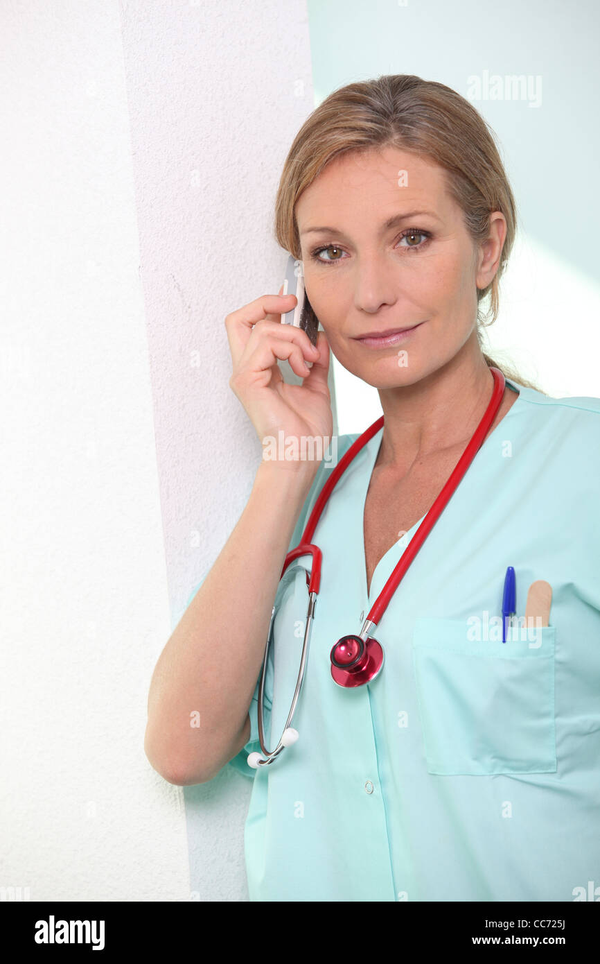 Serious telephone nurse hi-res stock photography and images - Alamy