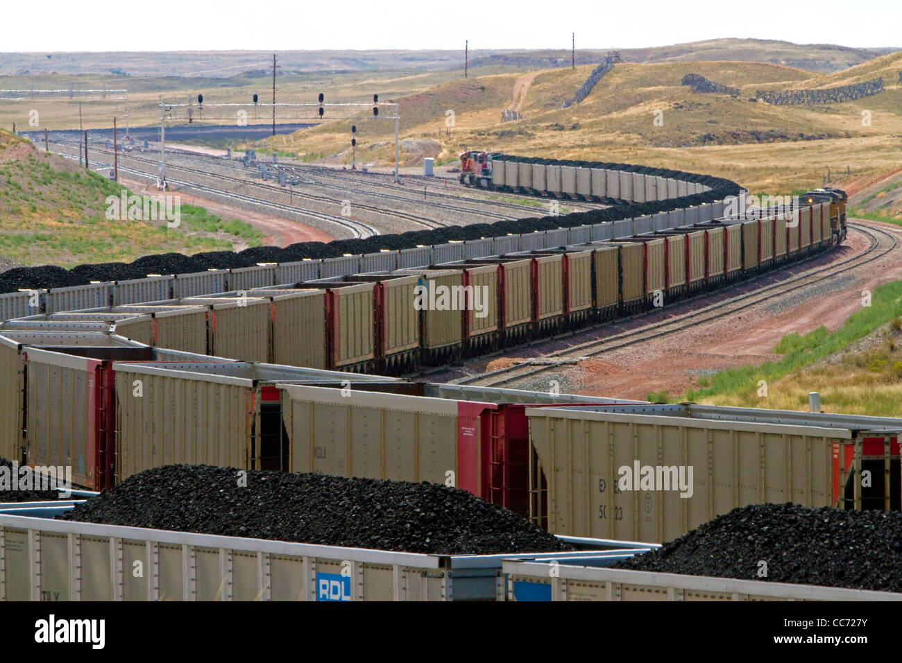 Coal bulk trains in Campbell County, Wyoming, USA Stock Photo - Alamy