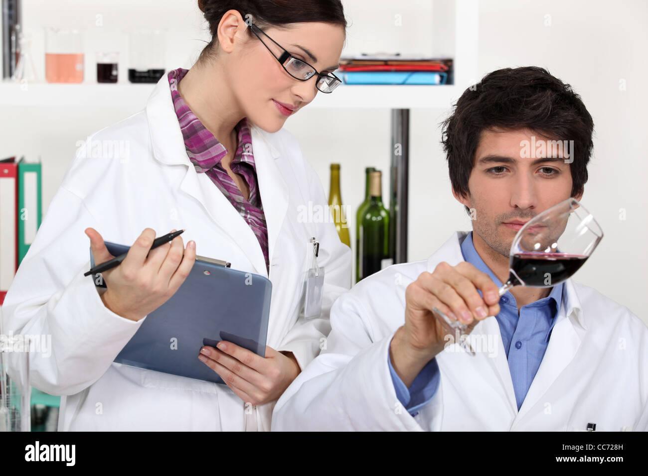 Testing wine in a laboratory Stock Photo - Alamy