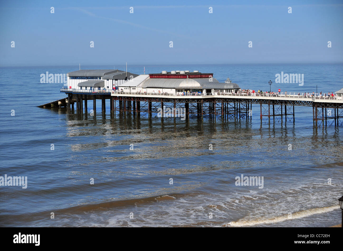 The traditional seaside pier at Cromer, North Norfolk, UK, on a quiet ...