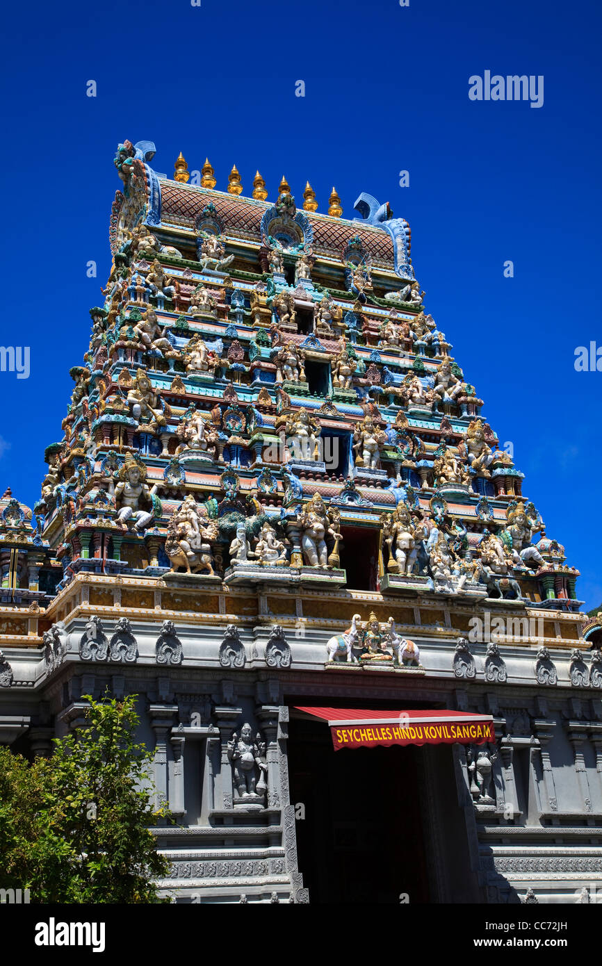 Seychelles Hindu temple, on Quincy, Victoria town centre, Mahe Island ...