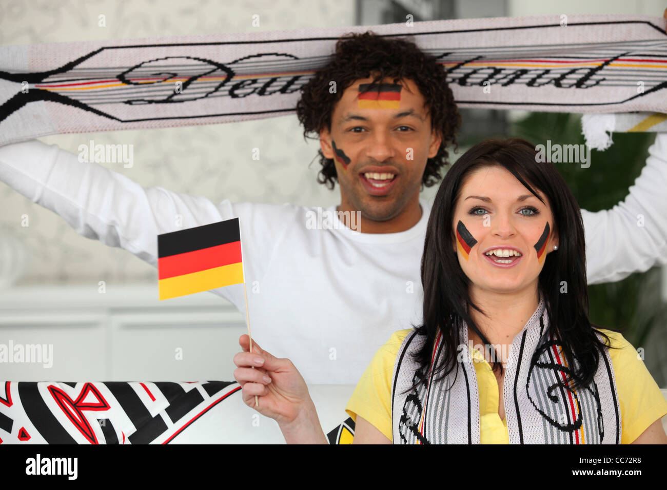 Two German soccer fans Stock Photo - Alamy