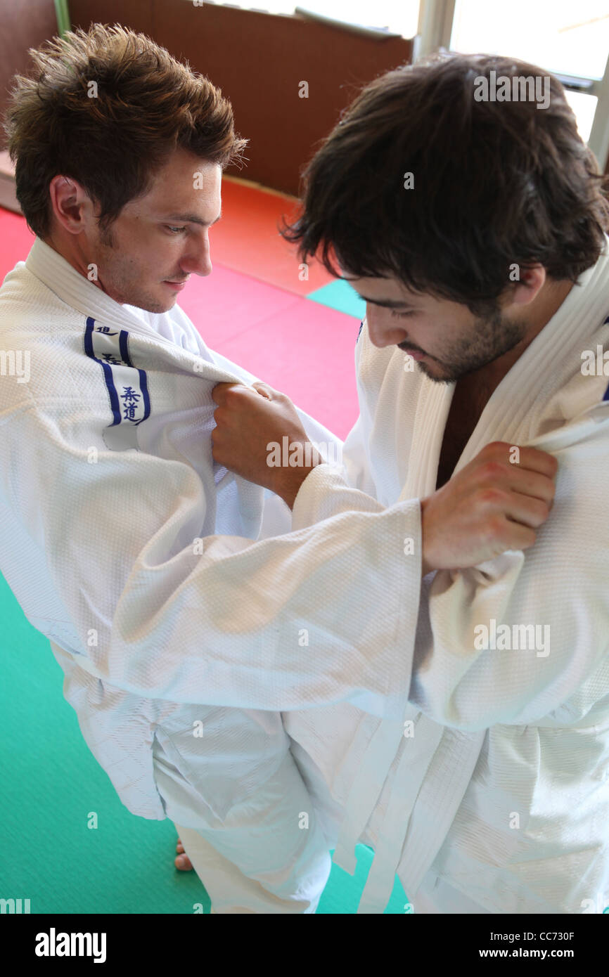 Men practicing judo Stock Photo - Alamy
