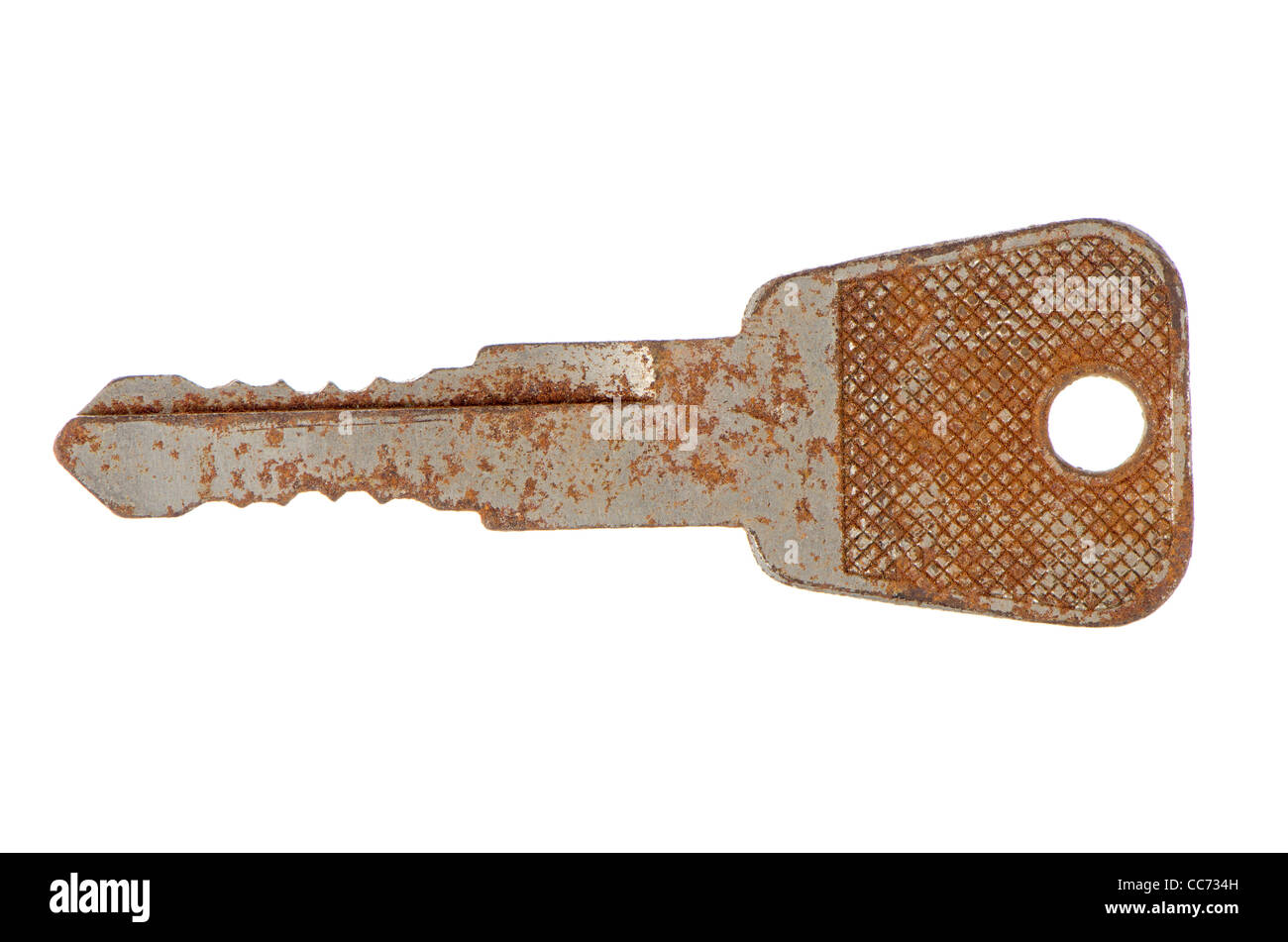 Old rusty key isolated on white background Stock Photo - Alamy