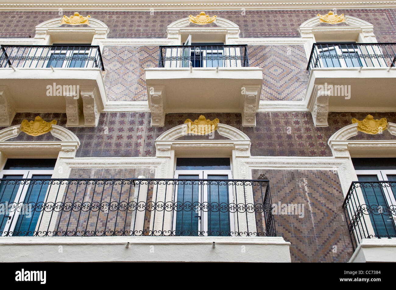 Spanish buildings at the old port, Tangier, Morocco, North Africa Stock ...