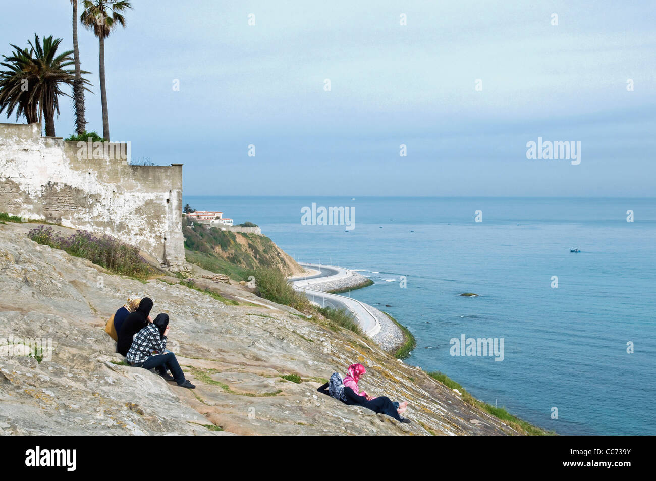 Cliff in the district of Marshan, Tangier, Morocco, North Africa Stock ...
