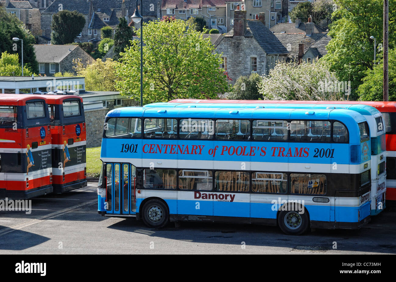 Damory double decker bus in swanage dorset england uk Stock Photo - Alamy