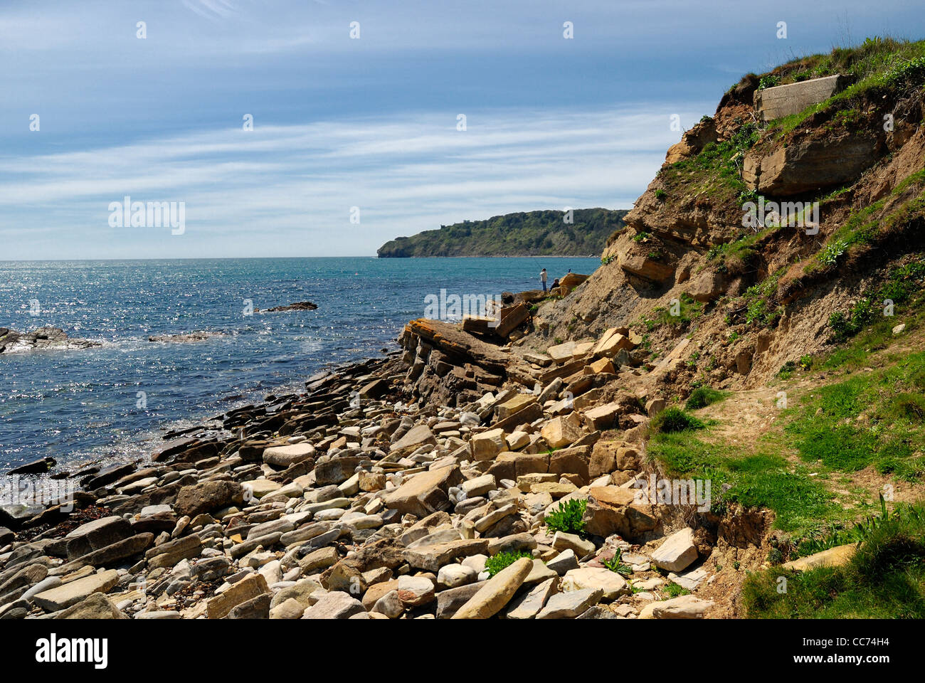 peveril point coastline swanage dorset england uk Stock Photo - Alamy