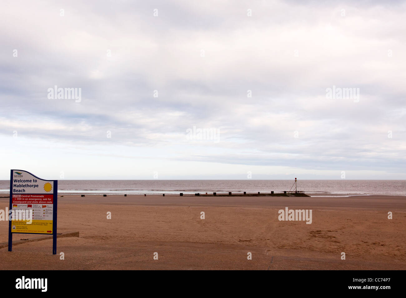East coast, Mablethorpe, Lincolnshire entrance on to the main beach and ...