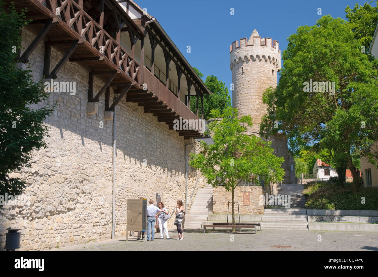 Powder Tower and the Haus auf der Mauer house on the wall, Jena ...
